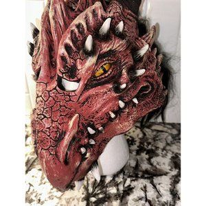 Accessories | Fantasy Dragon Adult Red Dragon Mask Horns Halloween ...